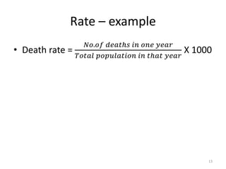 Basic measurements in epidemiology | PPTX