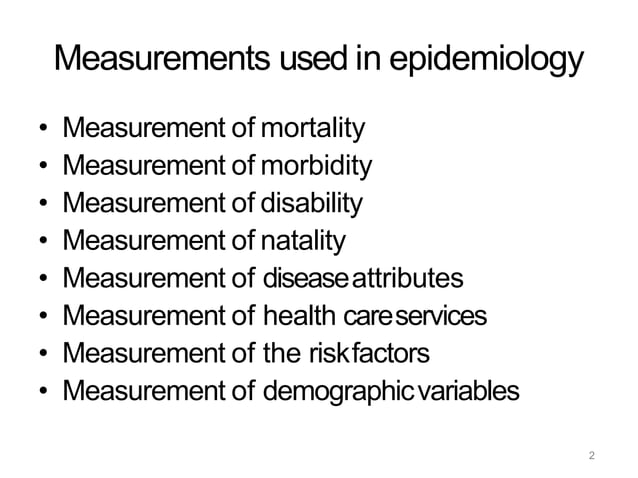 Basic measurements in epidemiology | PPTX
