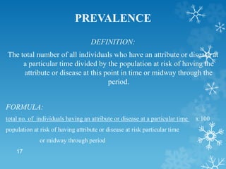 BASIC MEASUREMENTS IN EPIDEMIOLOGY presentation | PPT