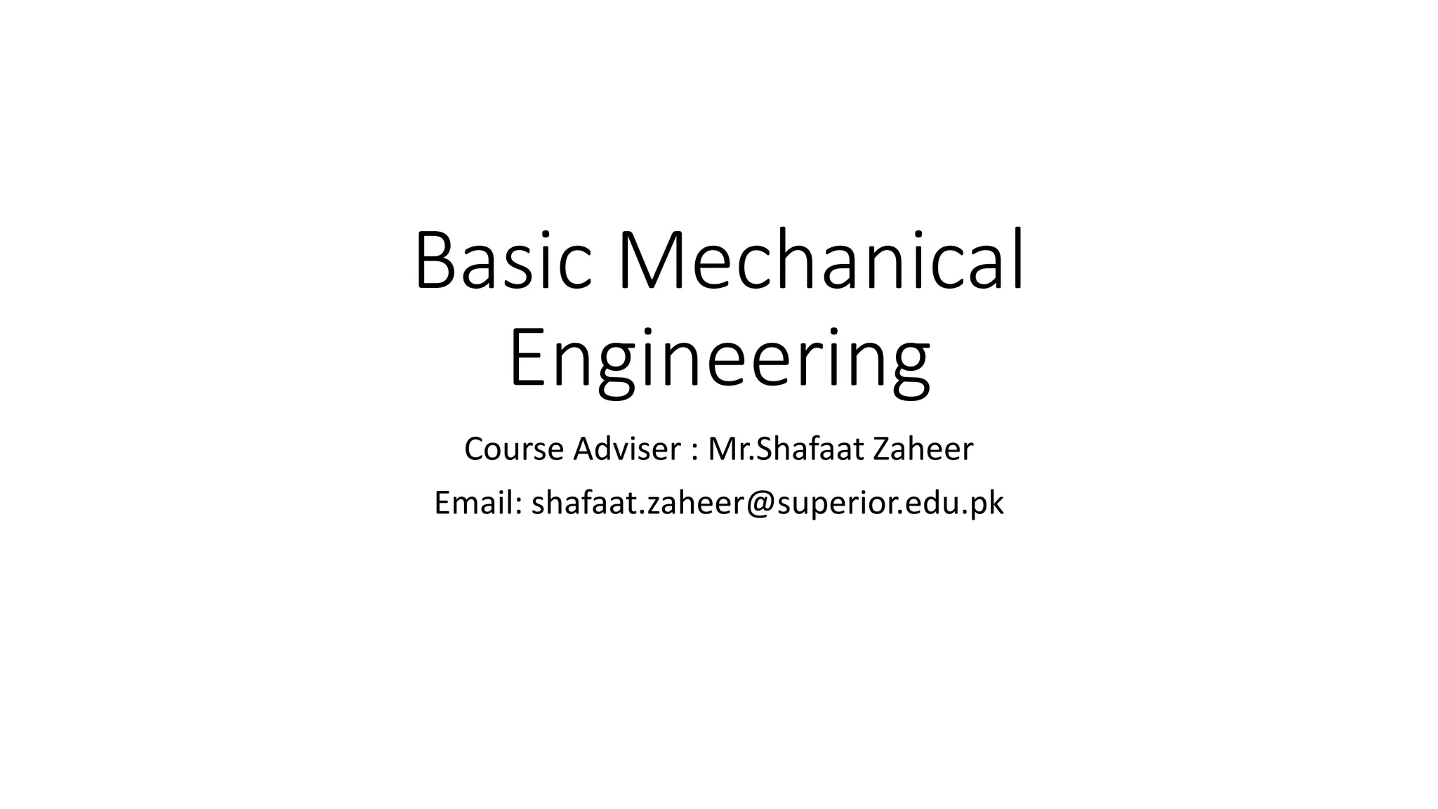 Basic mechanical engineering 1 | PPT