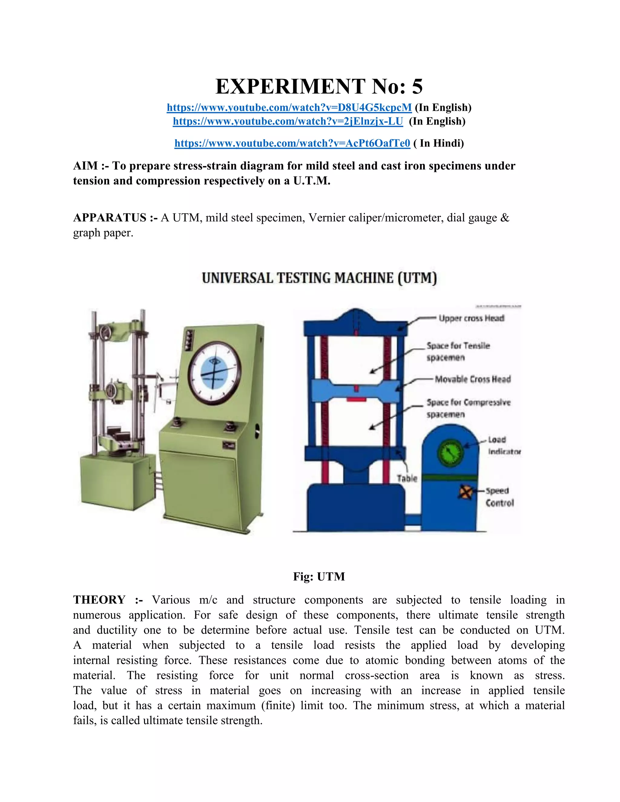 Basic mechanical engineering lab manual (bmep 101-102) by varun pratap singh | PDF