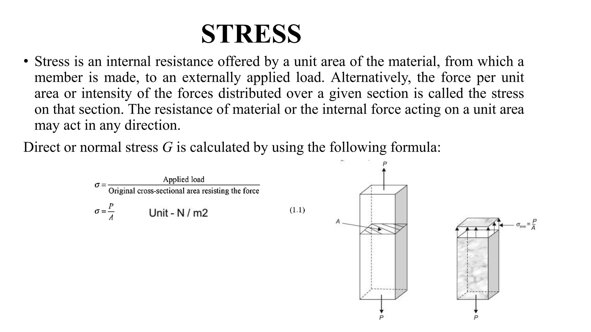 Basic mechanical engineering (BMET-101/102) unit 5 part-1 simple stress ...