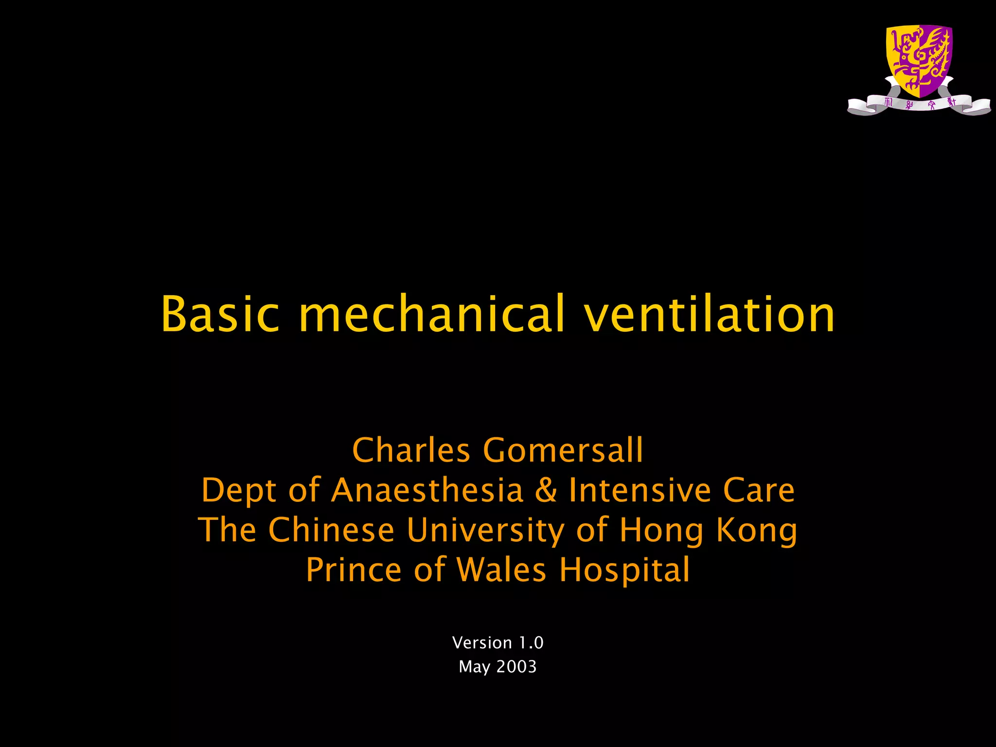 Basic Mechanical Ventilation | PPT