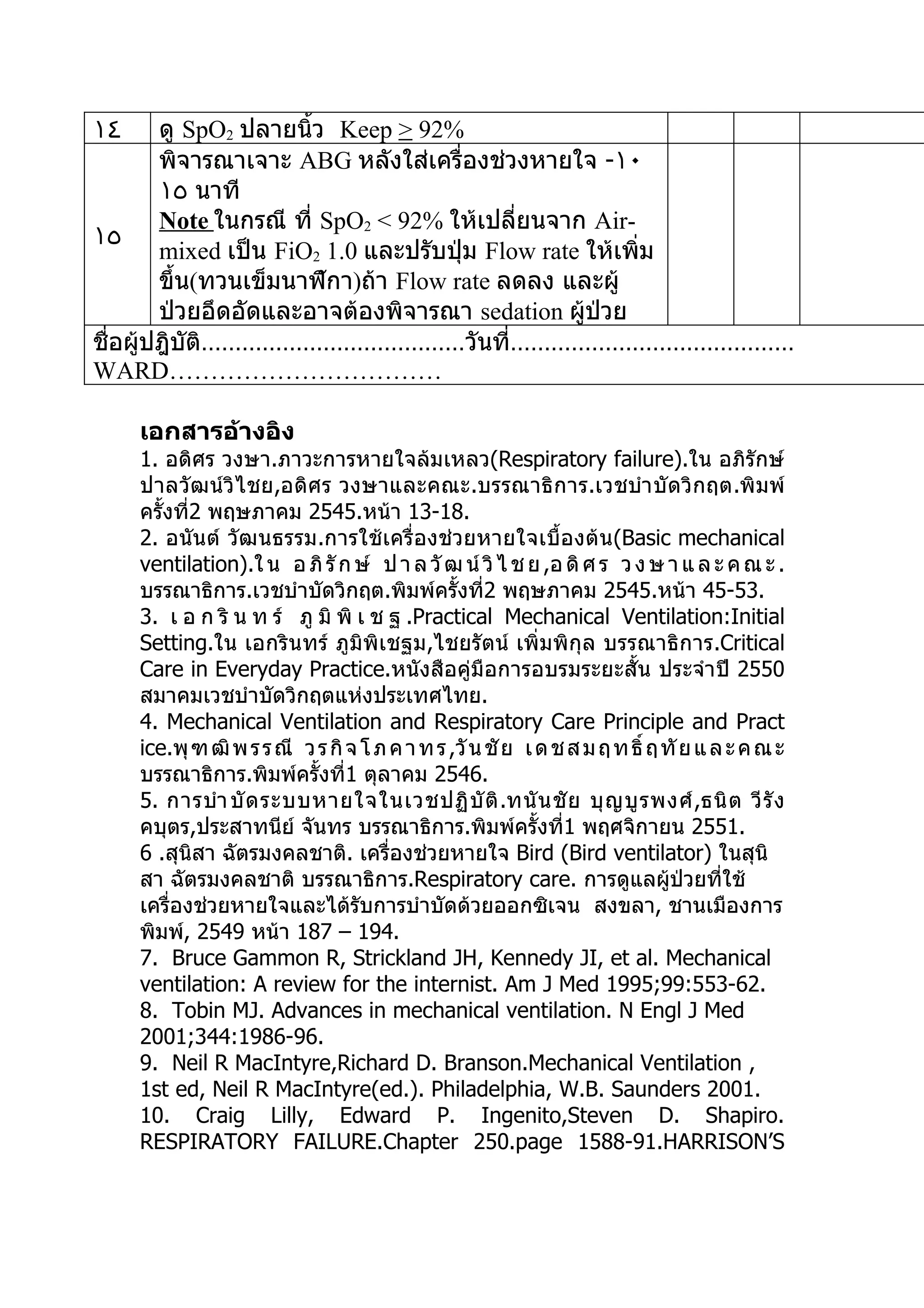Basic mechanical ventilation sep 2552 with reference | PDF