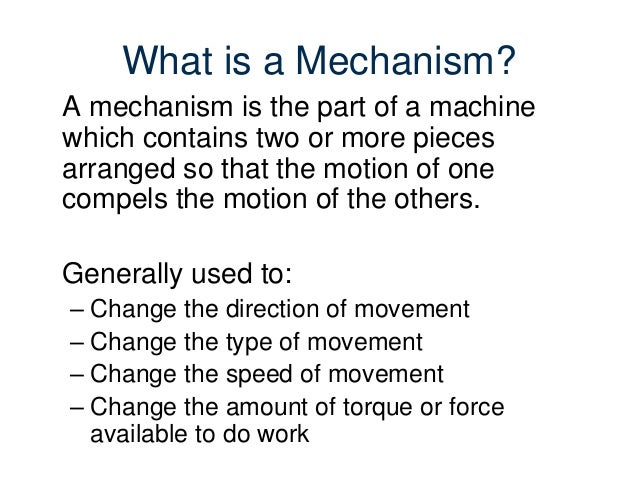 Basic mechanisms