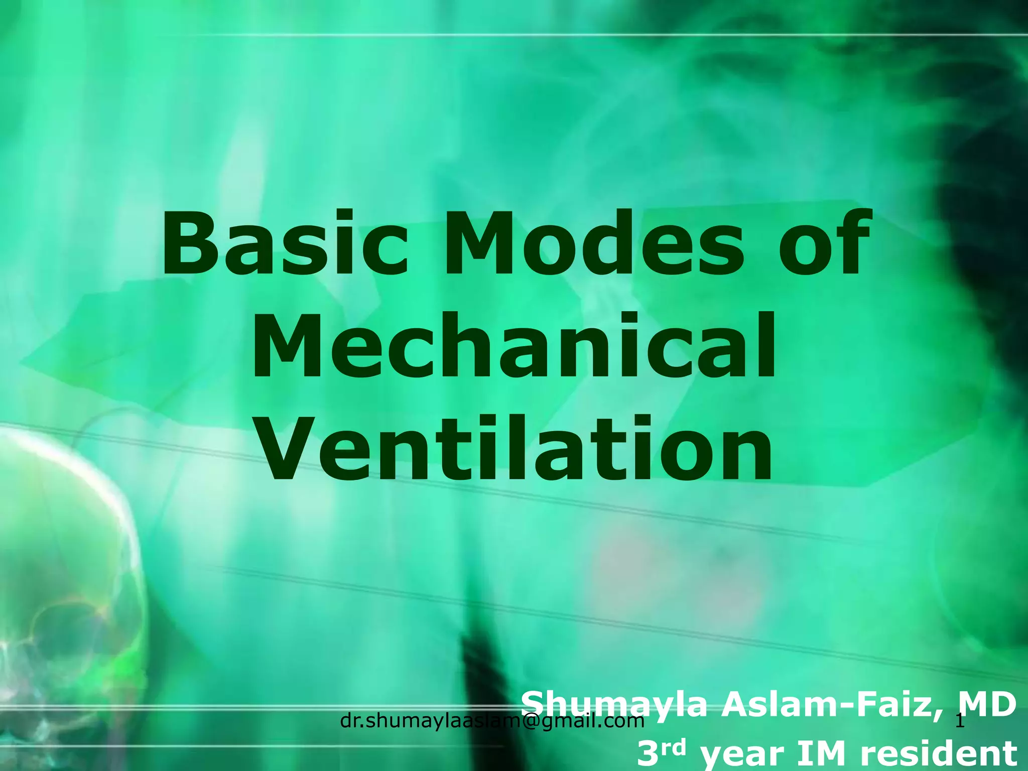 Basic mechanical ventilation settings | PPTX