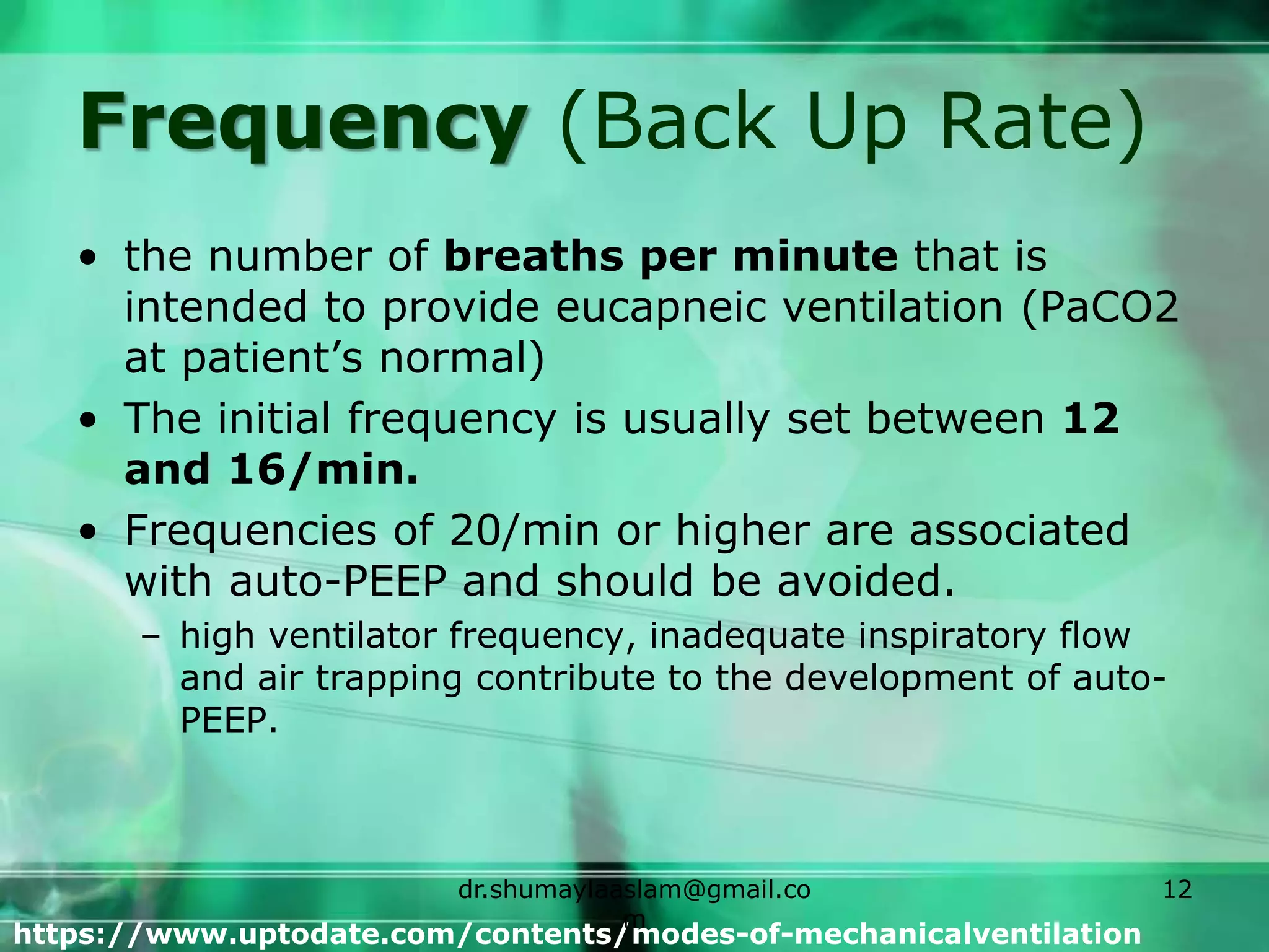 Basic mechanical ventilation settings | PPTX