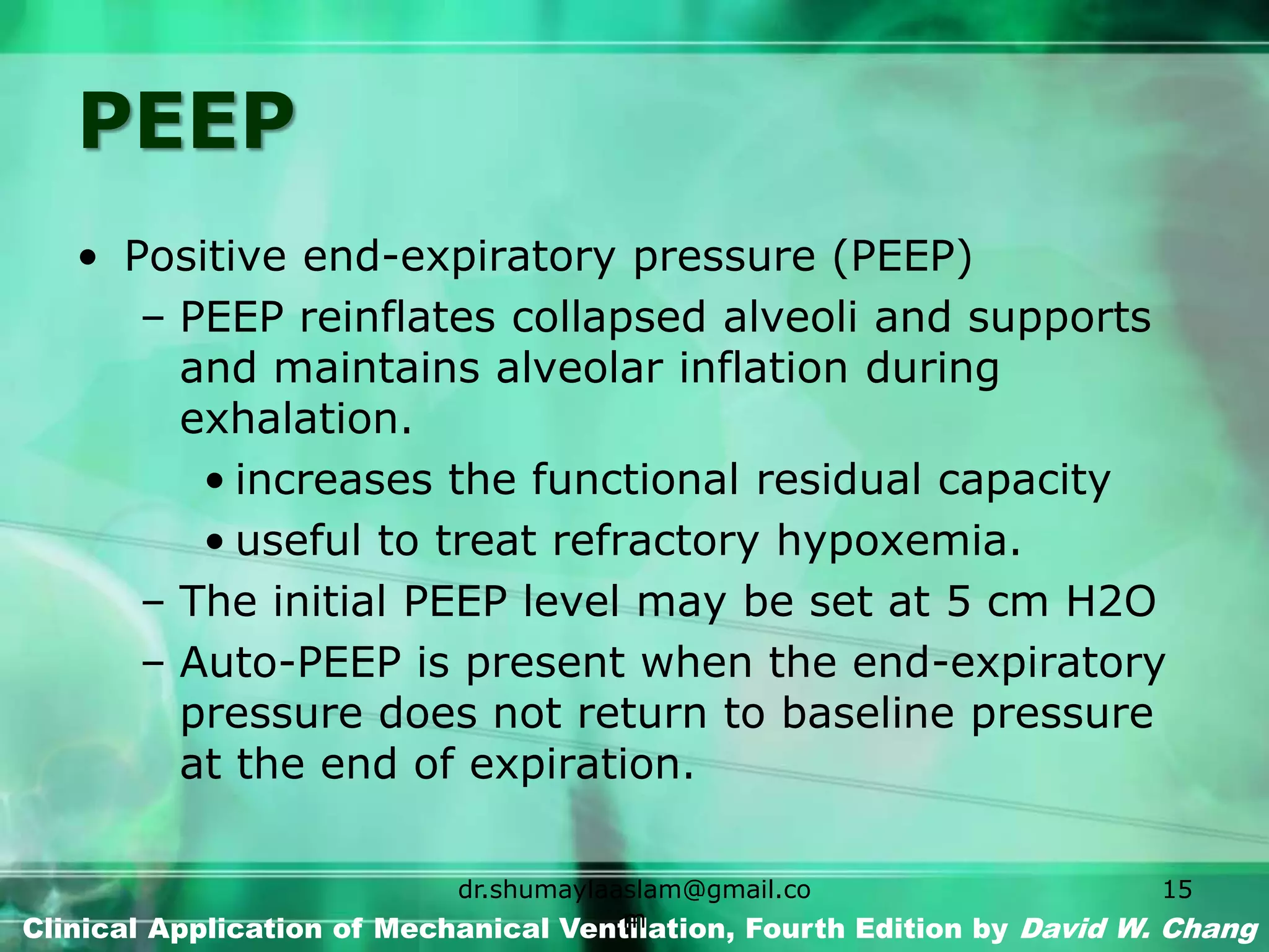 Basic mechanical ventilation settings | PPTX