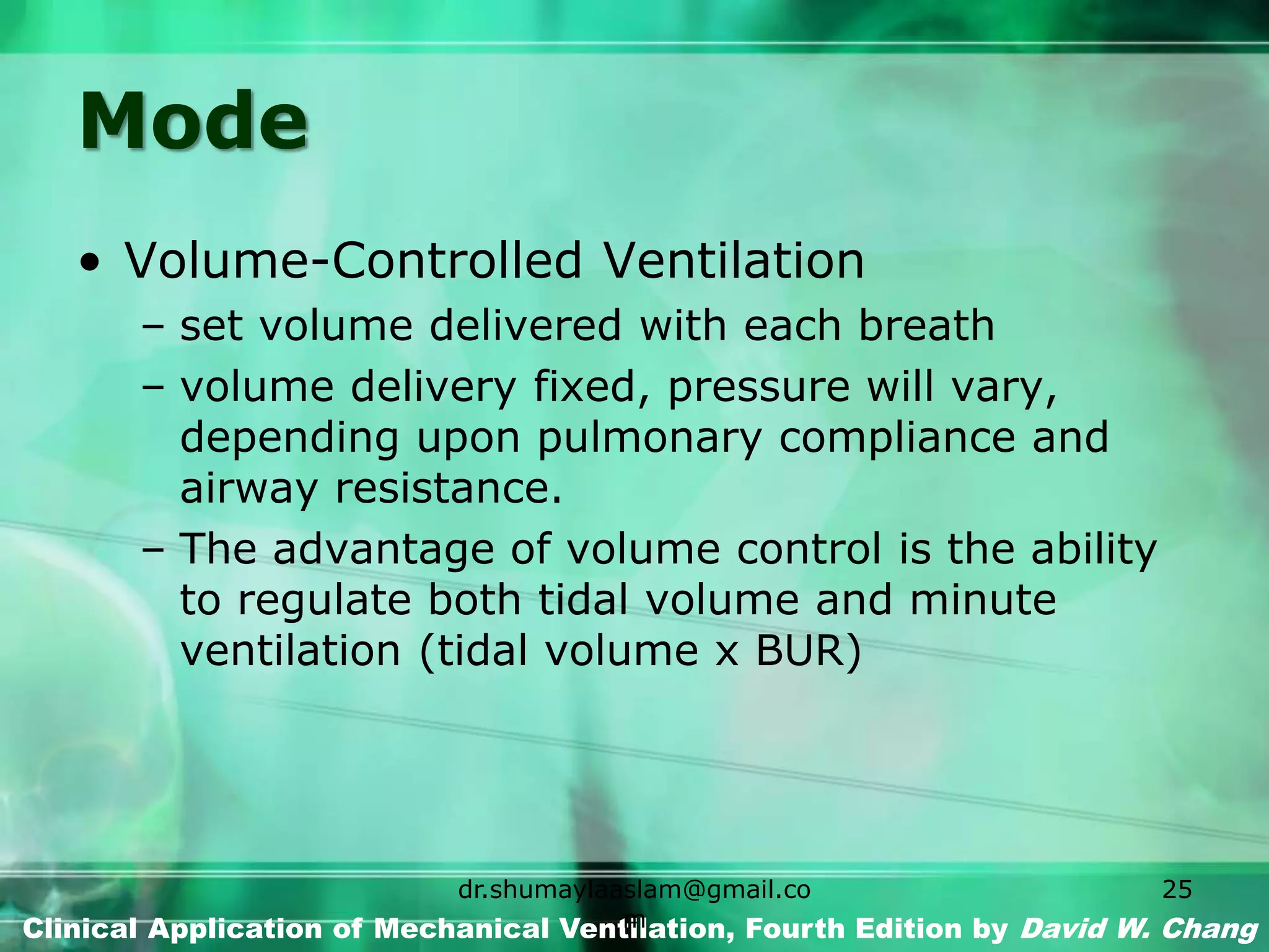 Basic mechanical ventilation settings | PPTX