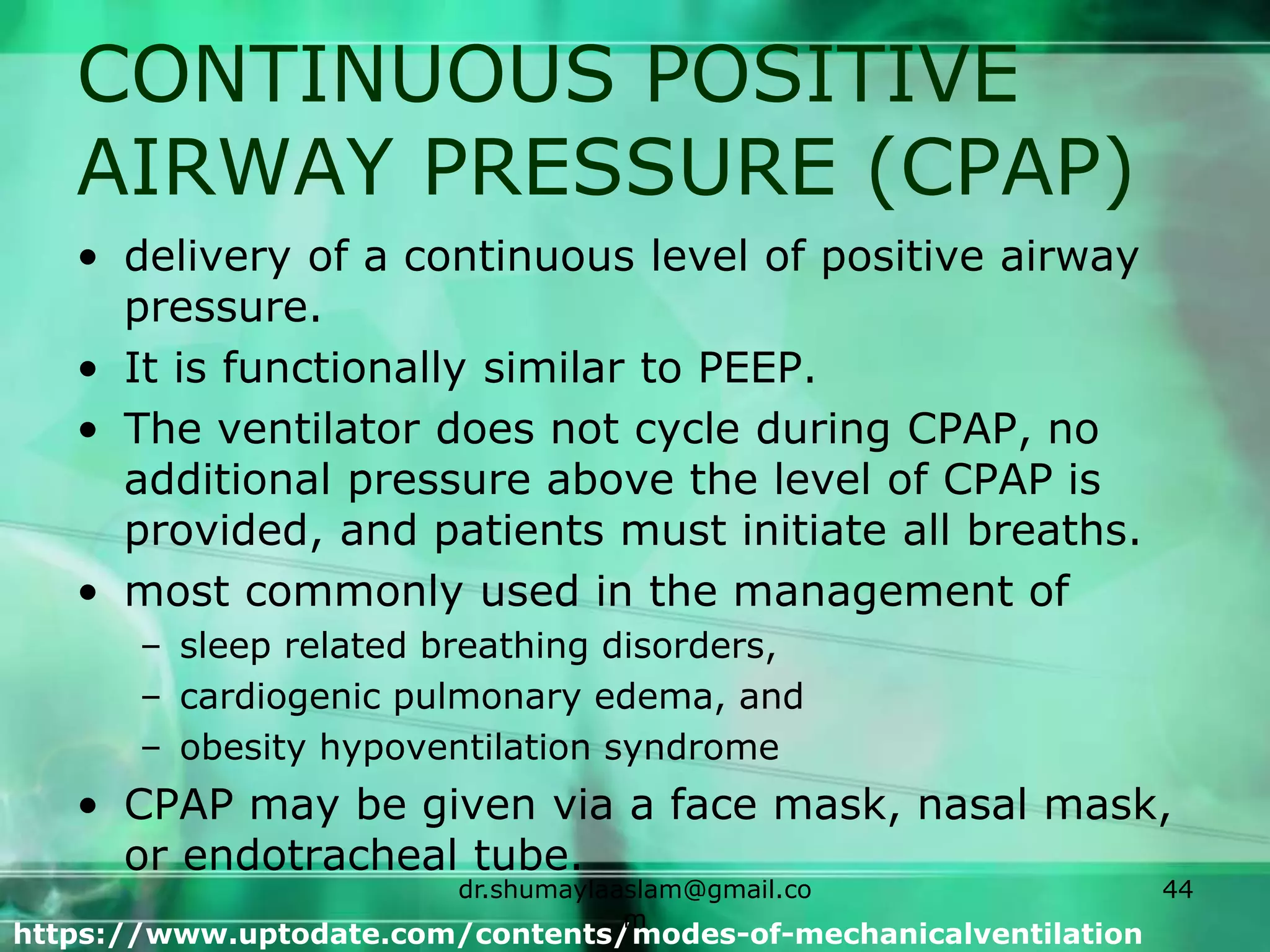Basic mechanical ventilation settings | PPTX