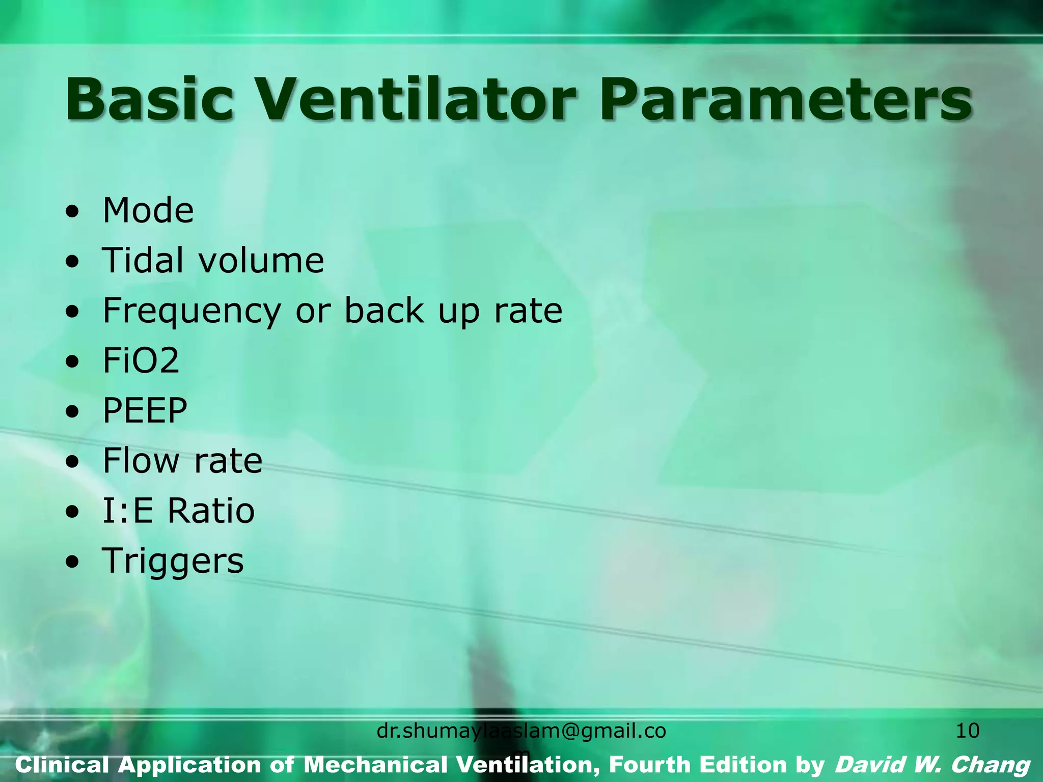 Basic mechanical ventilation settings | PPTX