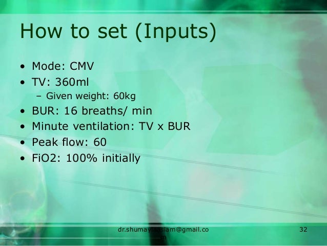 Basic mechanical ventilation settings