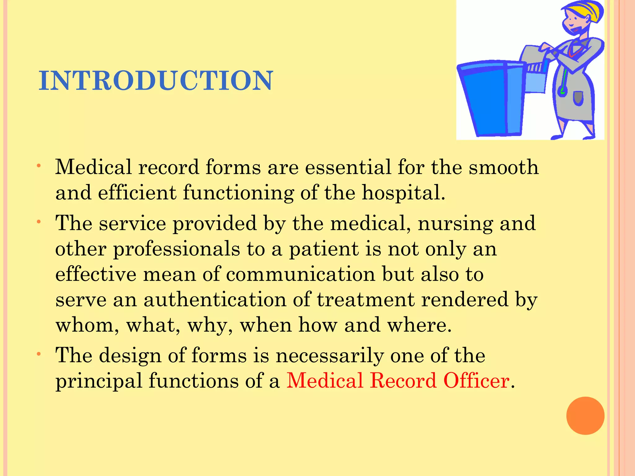 Basic medical record forms and design | PPT