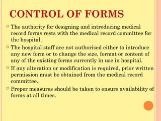 Basic medical record forms and design | PPT