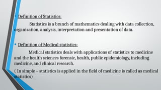 Basic medical statistics1234567891234567 | PPT