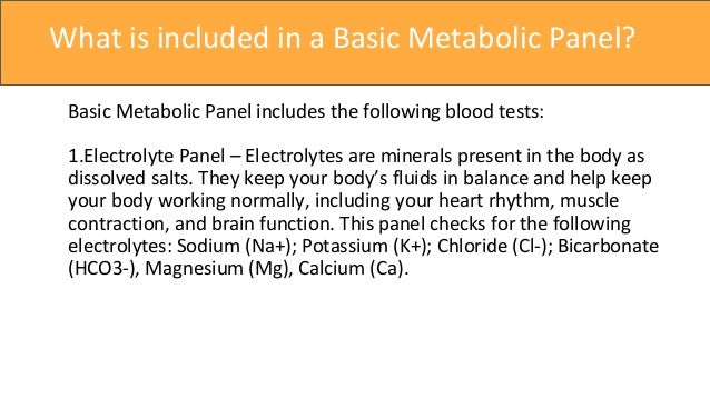 Basic Metabolic Panel (BMP)