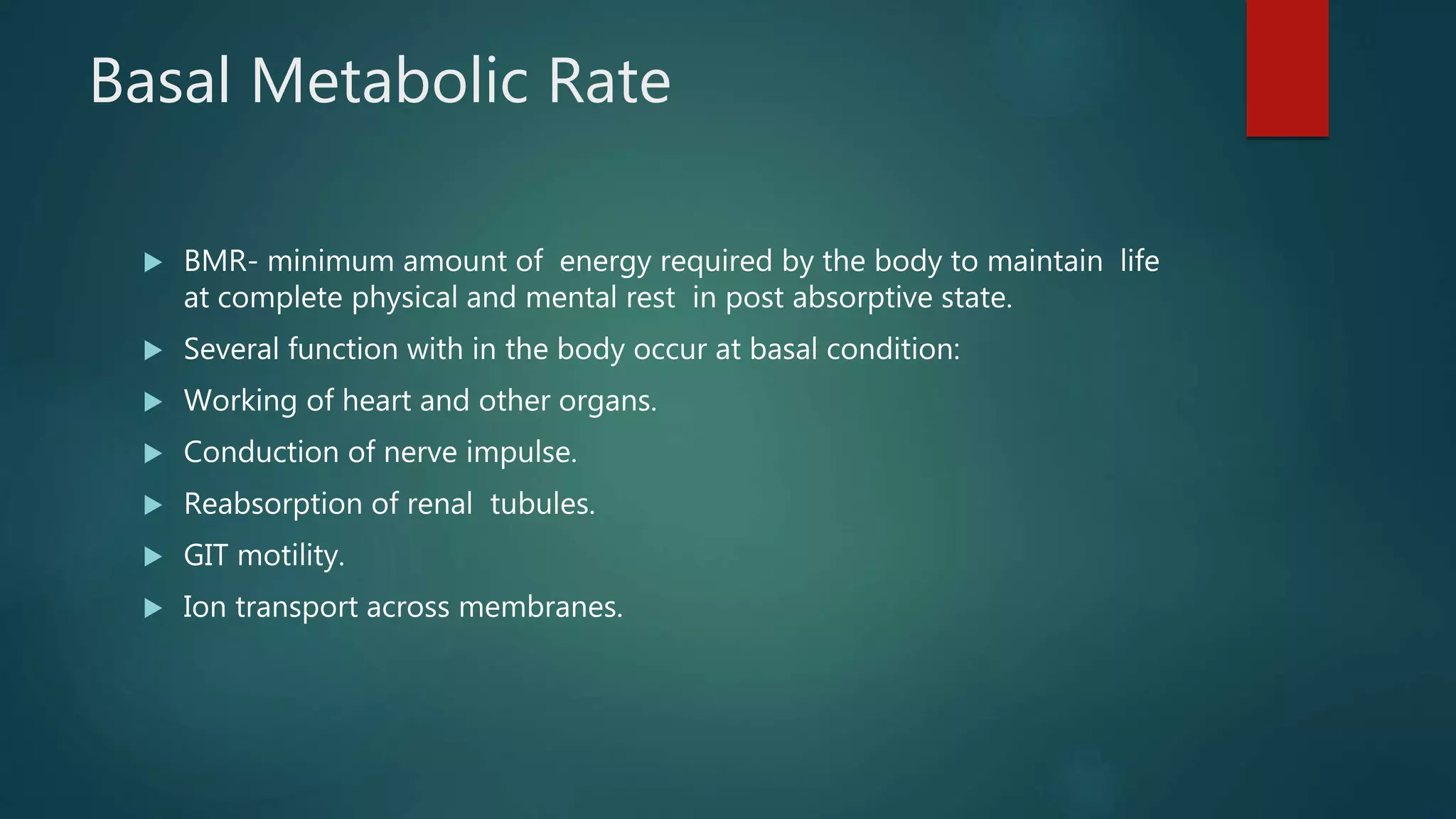 Basic metabolic rate | PPTX