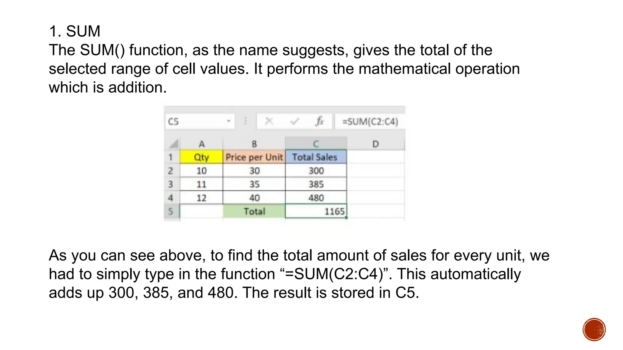 Lecture On The Basic Microsoft Excel Lectur Pptx Computing