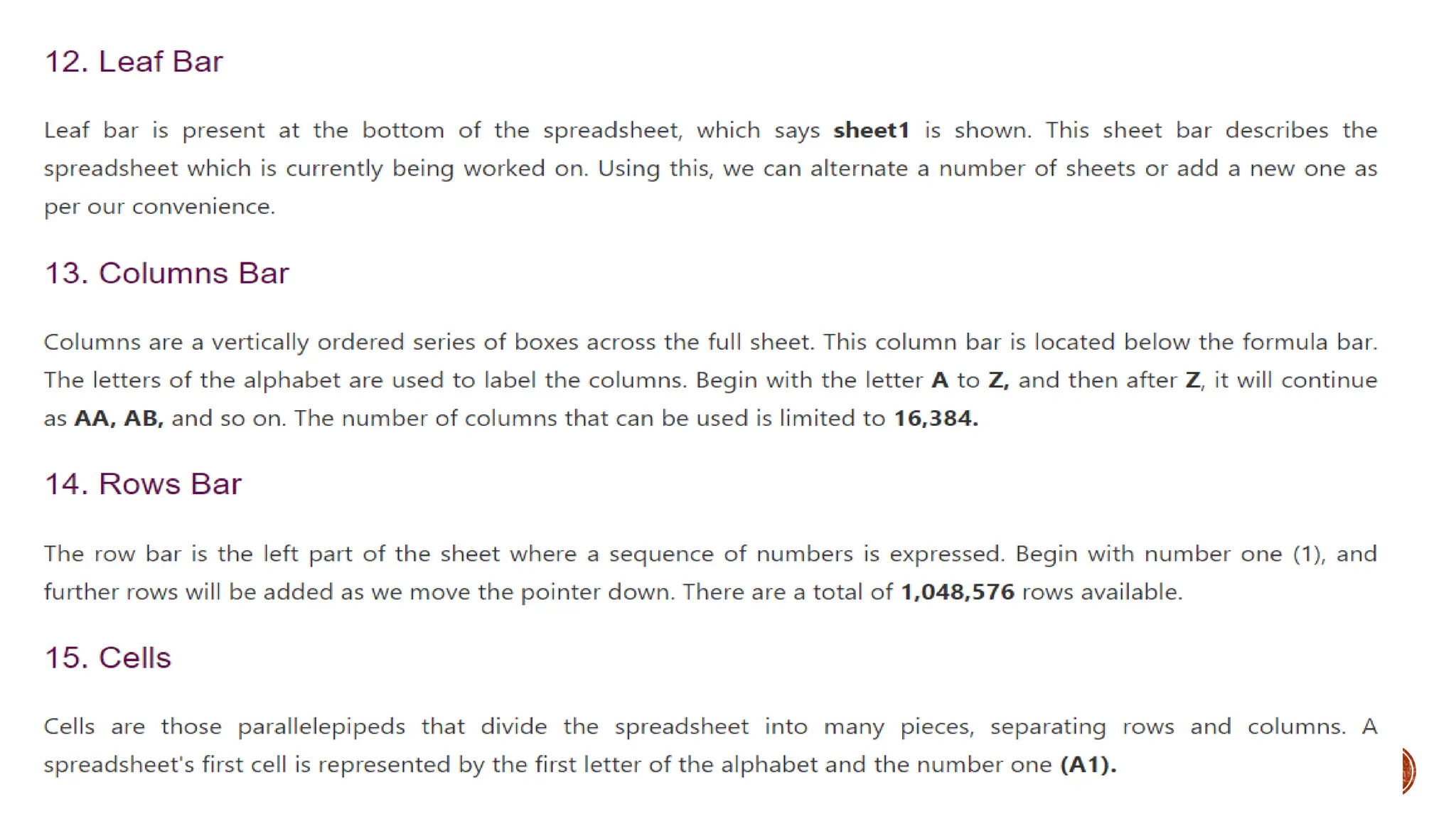 Lecture On The Basic Microsoft Excel Lectur Pptx Computing Technology And Computing