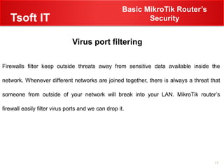 best Basic Mikrotik Routers security primer | PDF