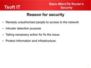 best Basic Mikrotik Routers security primer | PDF