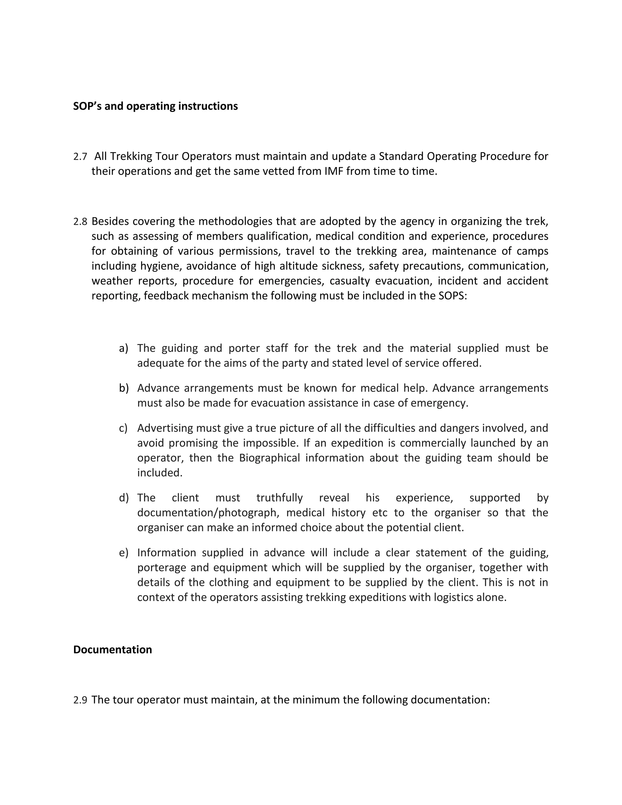 Basic minimum safety guidelines for adventure tourism activities | PDF