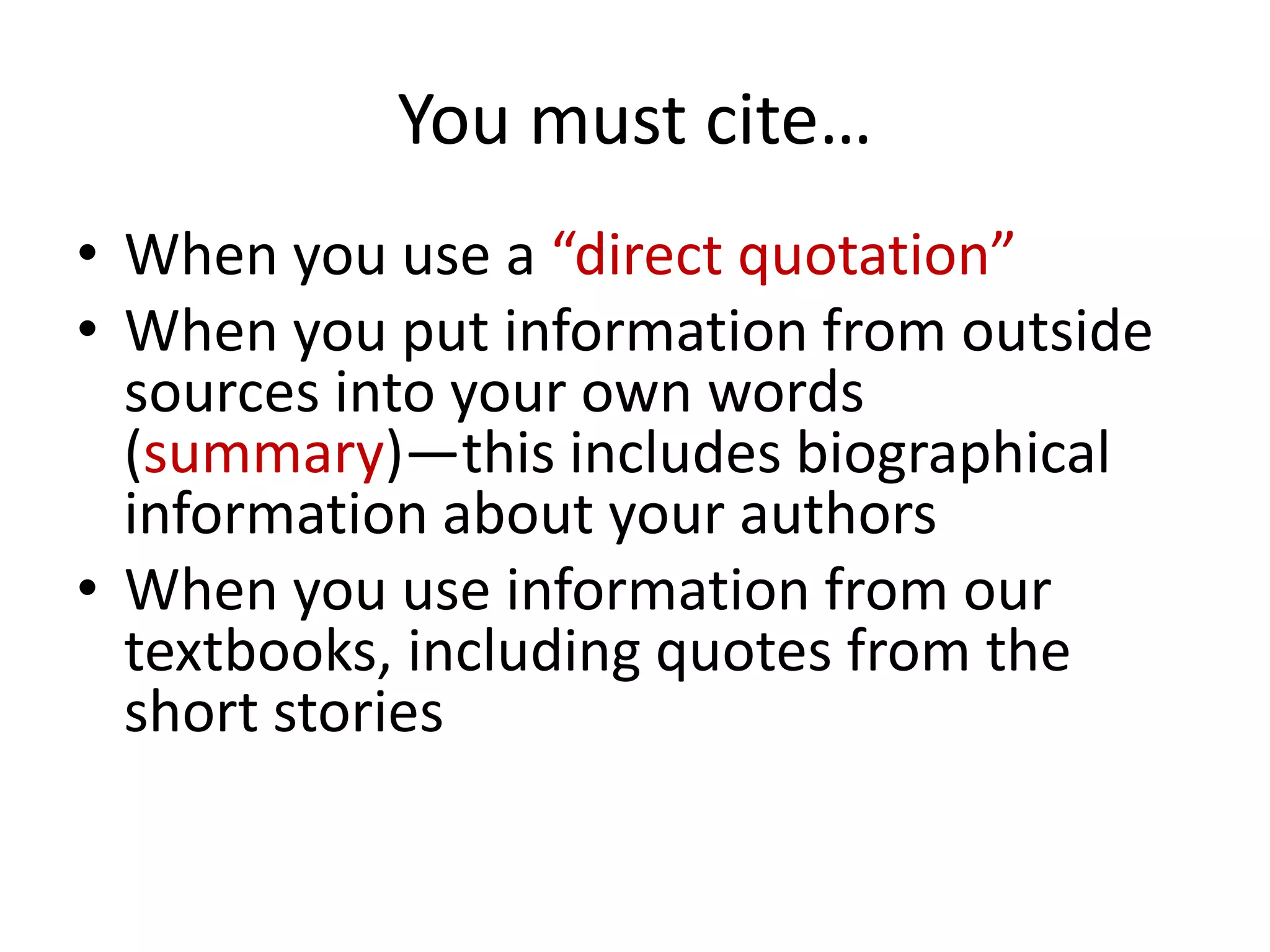 Basic mla citation review | PPTX