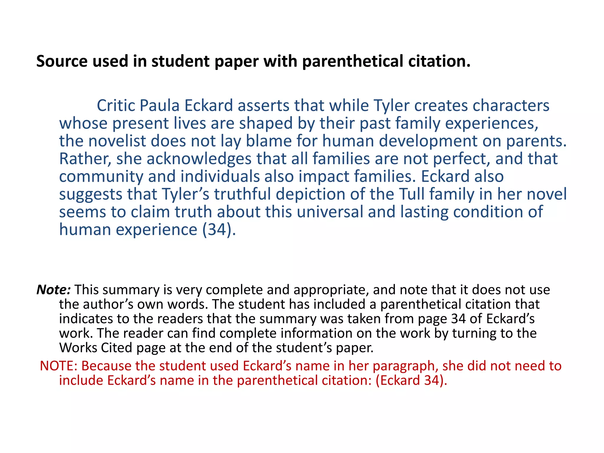 Basic mla citation review eng307 | PPTX