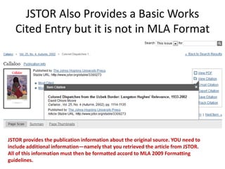 Basic mla citation review eng307 | PPTX