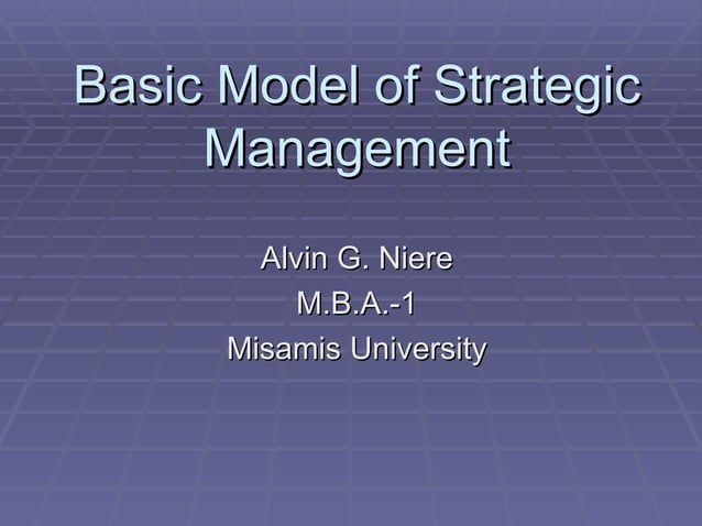 Basic model of strategic management | PPT