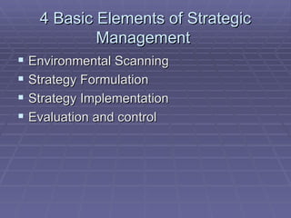 Basic model of strategic management | PPT