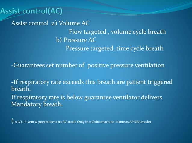 Basic modes of mechanical ventilation | PPTX