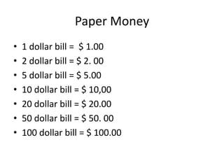 Basic money skills 1 | PPTX
