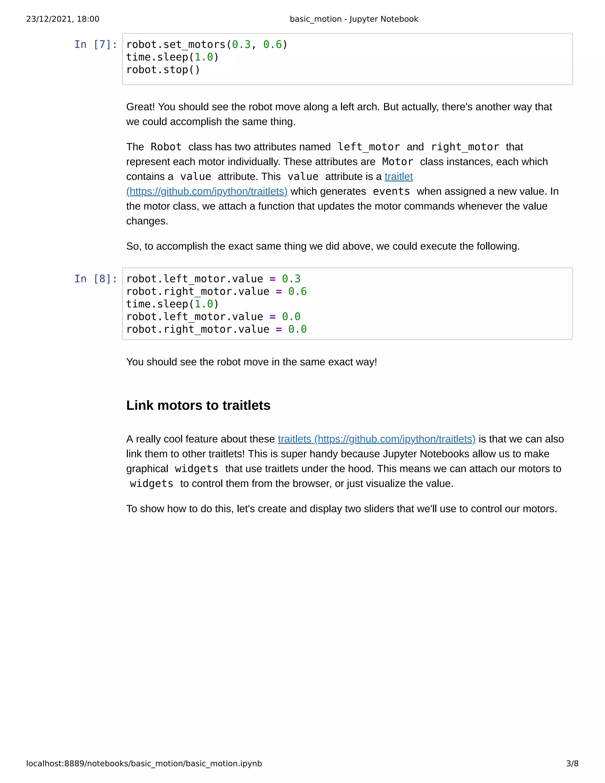 JetBot basic motion | PDF