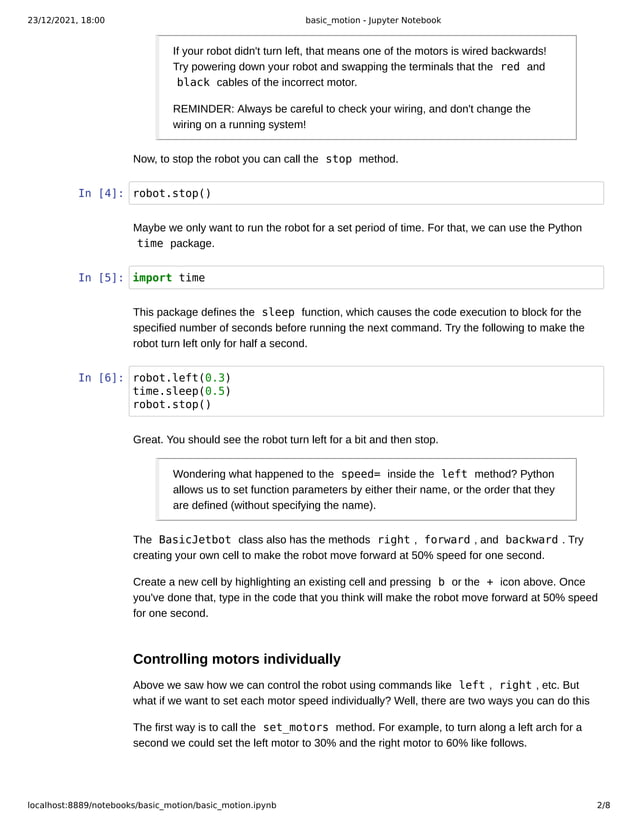 JetBot basic motion | PDF