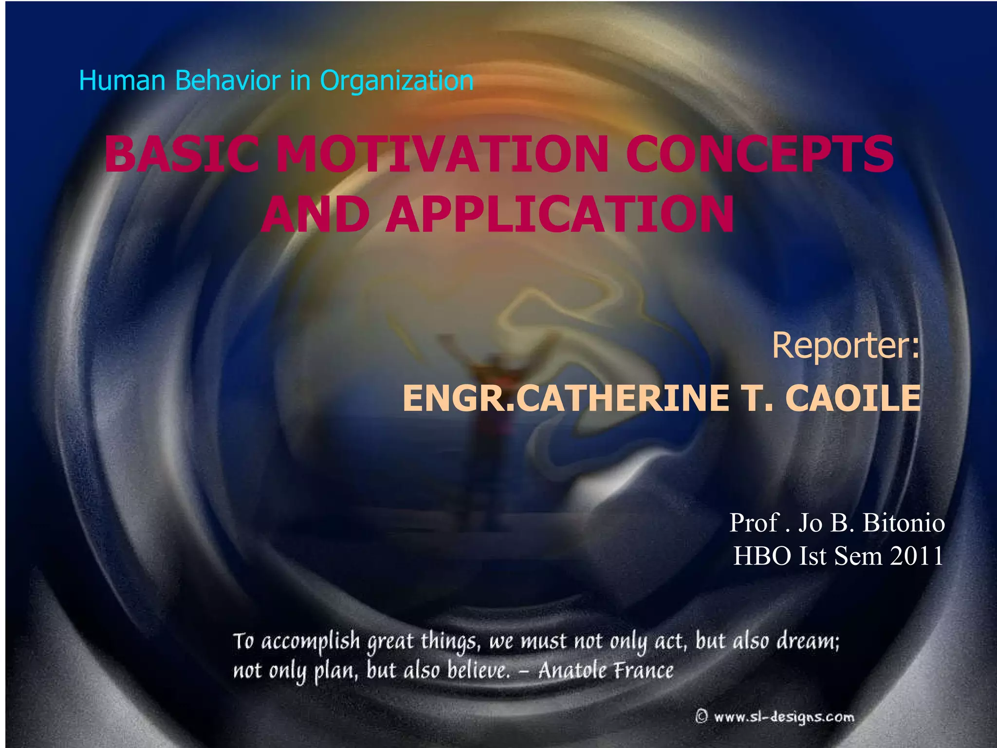 Basic Motivation Concept and Application | PPT