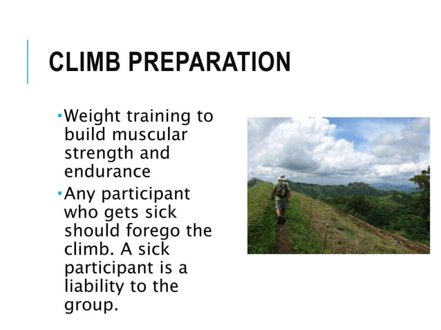 Basic mountaineering and backpacking | PPTX | Climbing | Extreme Sports