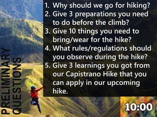 Basic mountaineering and backpacking | PPTX