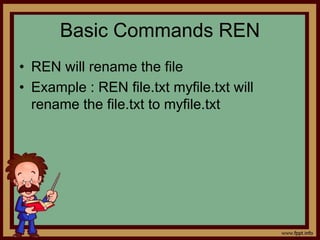 basic ms dos commands and theory in OSystem | PPT