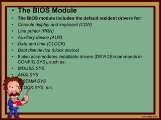 basic ms dos commands and theory in OSystem | PPT