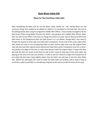 Basic music video edit | PDF