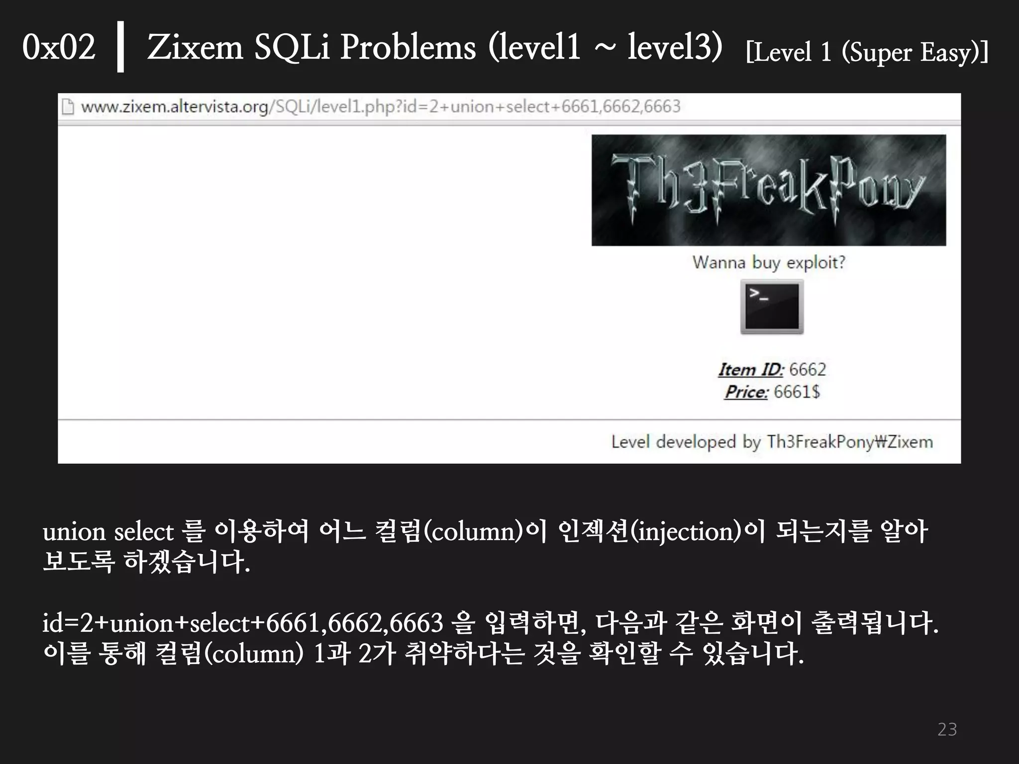 Basic My SQL Problems(sqlzoo.net - select from world) & Basic SQL Injection(zixem.altervista.org ...