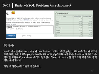 Basic My SQL Problems(sqlzoo.net - select from world) & Basic SQL Injection(zixem.altervista.org ...