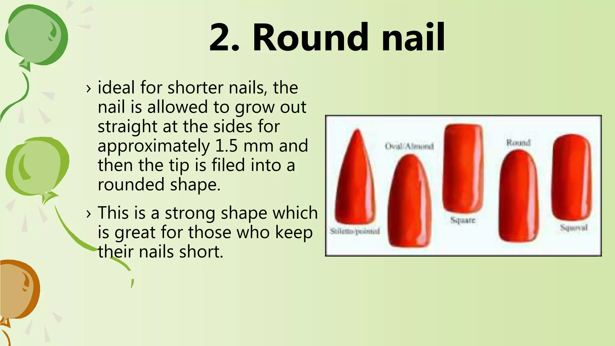 Basic nail shapes and nail art grade 8 | PPTX