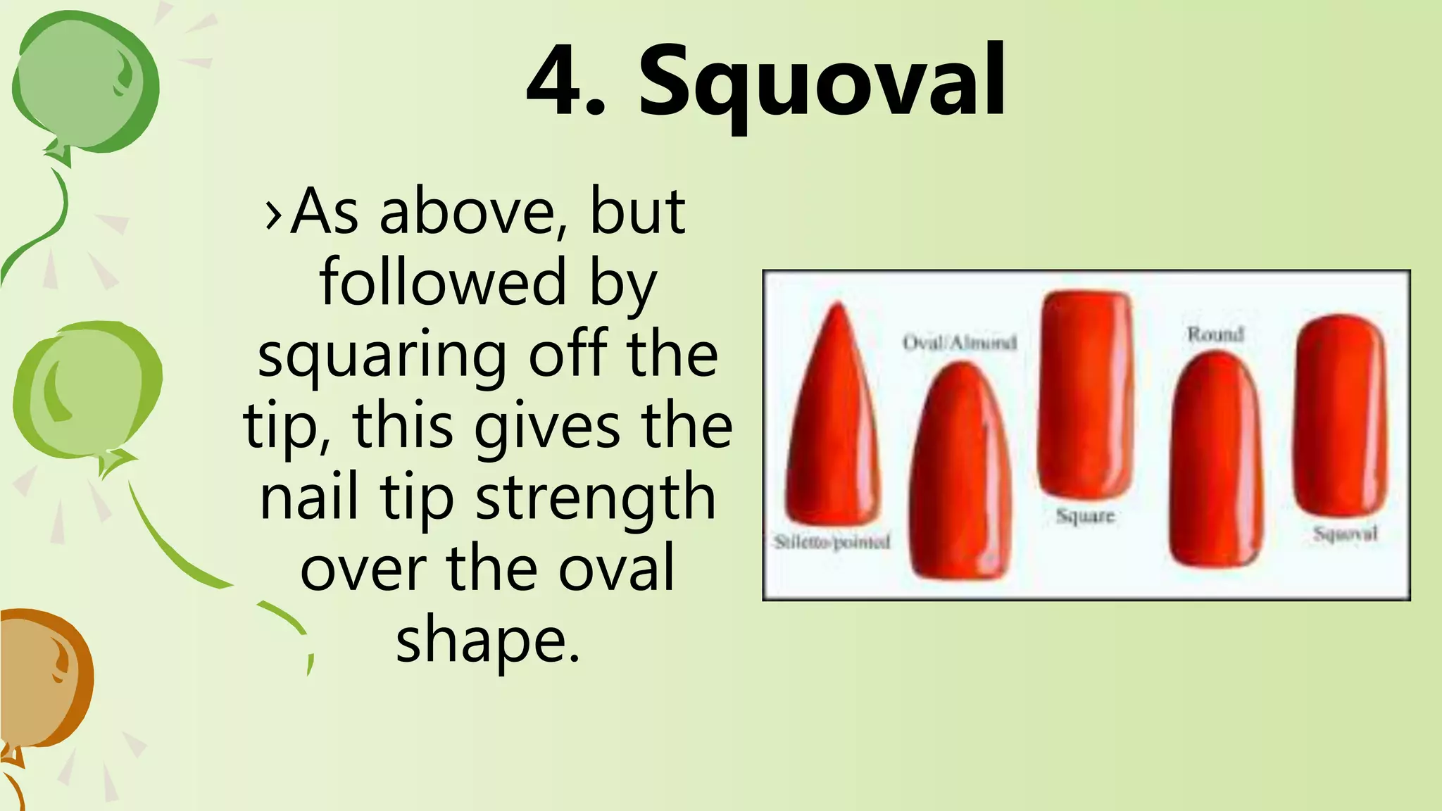 Basic nail shapes and nail art grade 8 | PPTX
