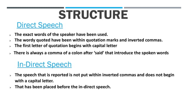 Basic Narration - (Direct and In-direct speech) | PDF