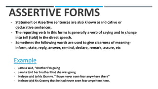 Basic Narration - (Direct and In-direct speech) | PDF