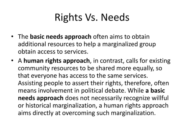 Basic needs approach | PPTX
