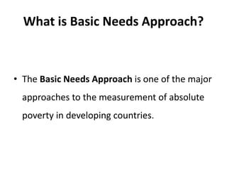 Basic needs approach | PPTX