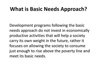 Basic needs approach | PPTX